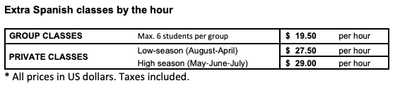 Prices - Come to Costa Rica Spanish Language School